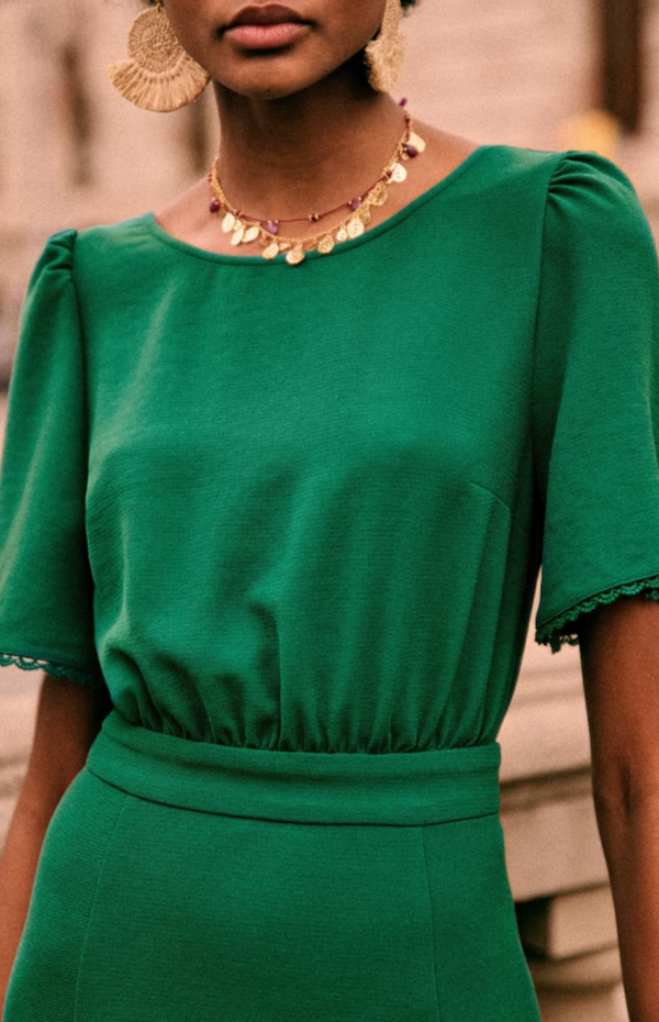 Sezane - Robe Lady verte location | My Golden Closet