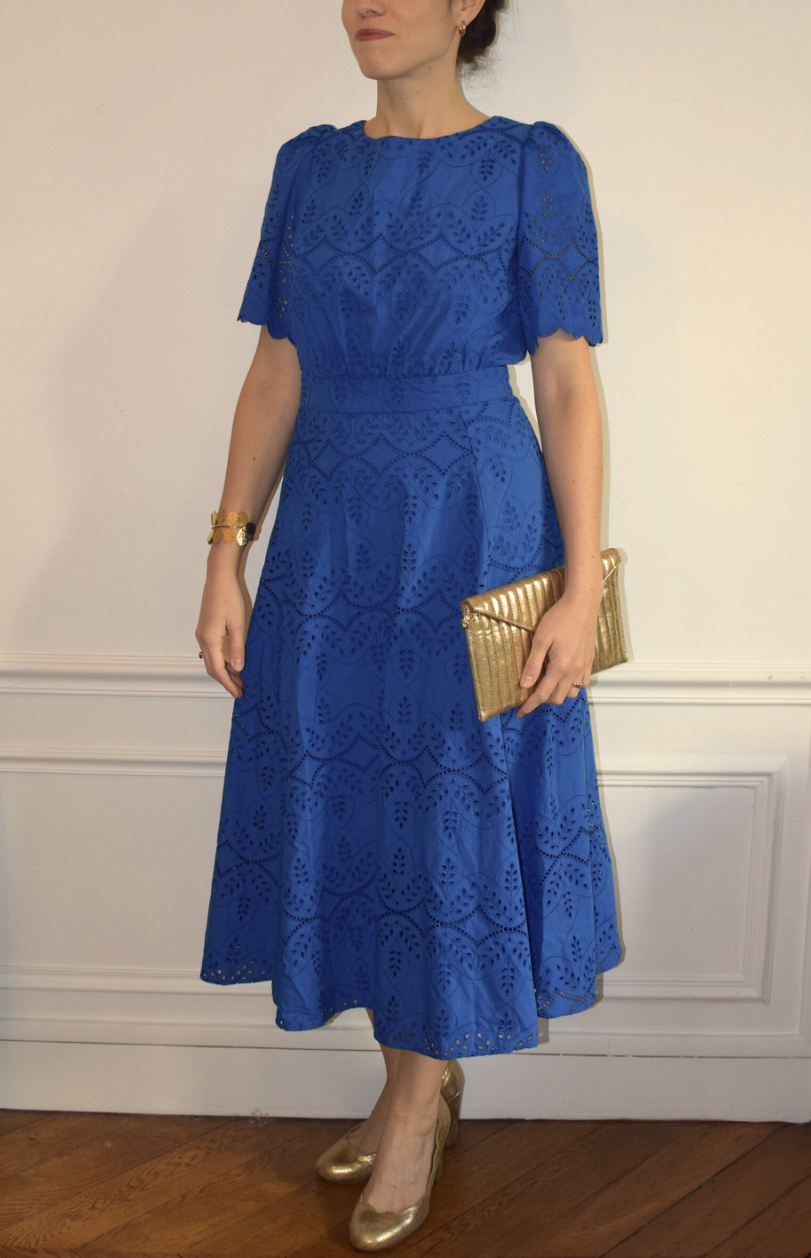 Sezane - Robe Ladya bleue location | My Golden Closet